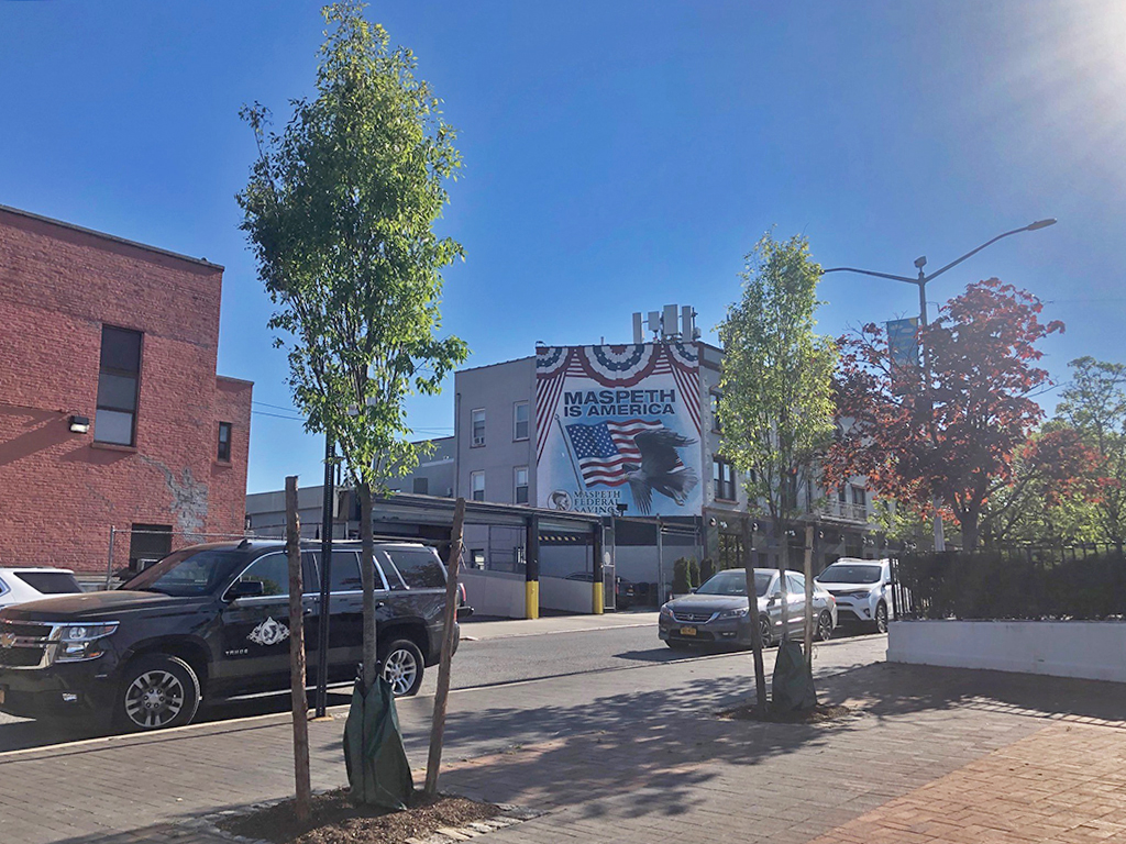 Community leaders bring fresh trees to Maspeth Memorial Square